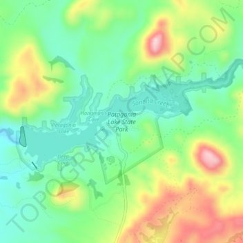 Patagonia Lake State Park topographic map, elevation, terrain