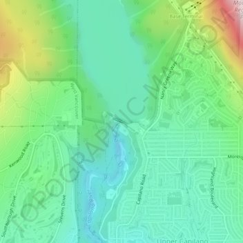 Cleveland Dam topographic map, elevation, terrain
