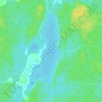 Watersnake Lake topographic map, elevation, terrain