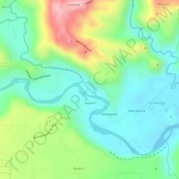 Davao River topographic map, elevation, terrain