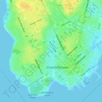 Watershed topographic map, elevation, terrain