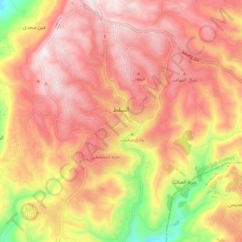 Al Salt topographic map, elevation, terrain