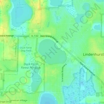 Sand Lake topographic map, elevation, terrain